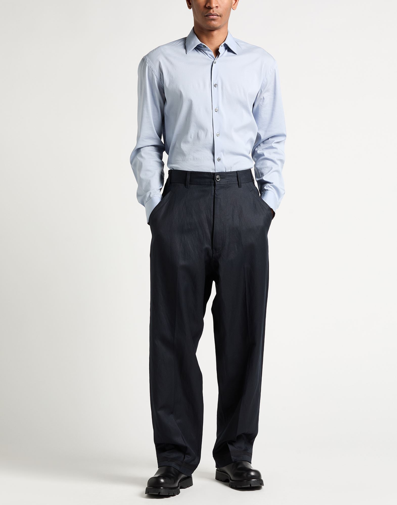 MAISON MARGIELA MAISON MARGIELA Midnight Virgin Wool and Linen Trousers
