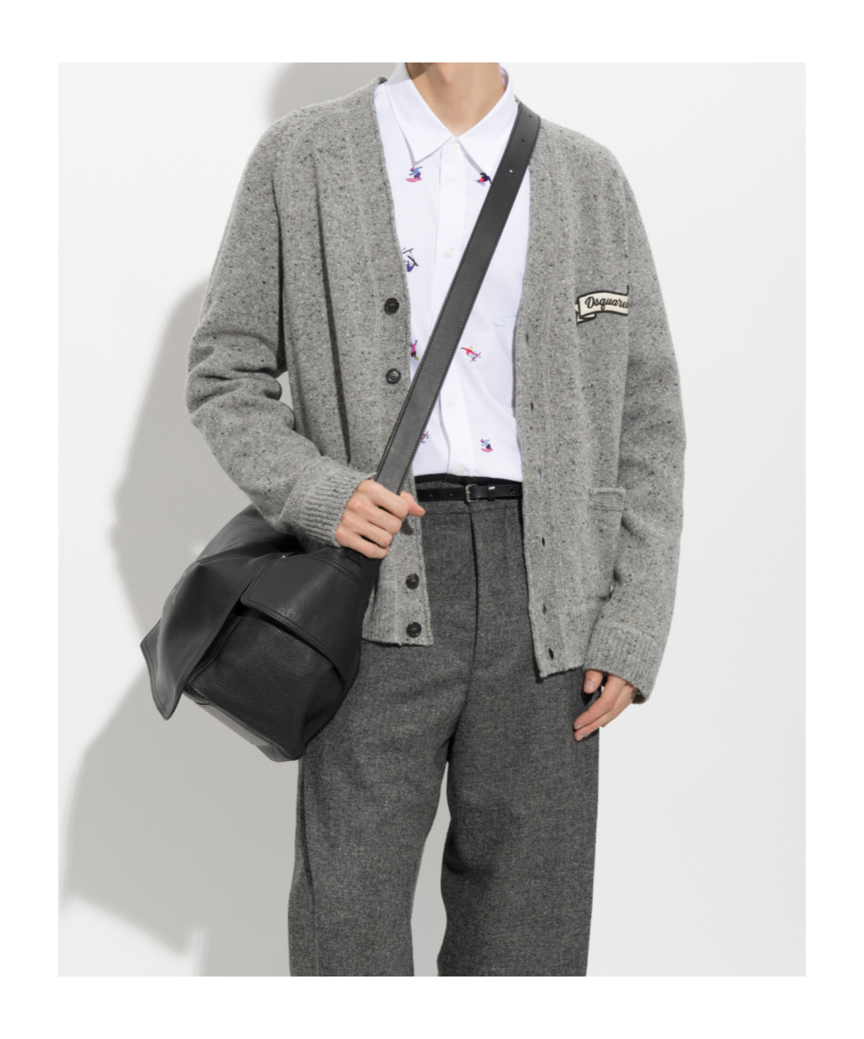 DSQUARED2 skier-embroidered cotton shirt