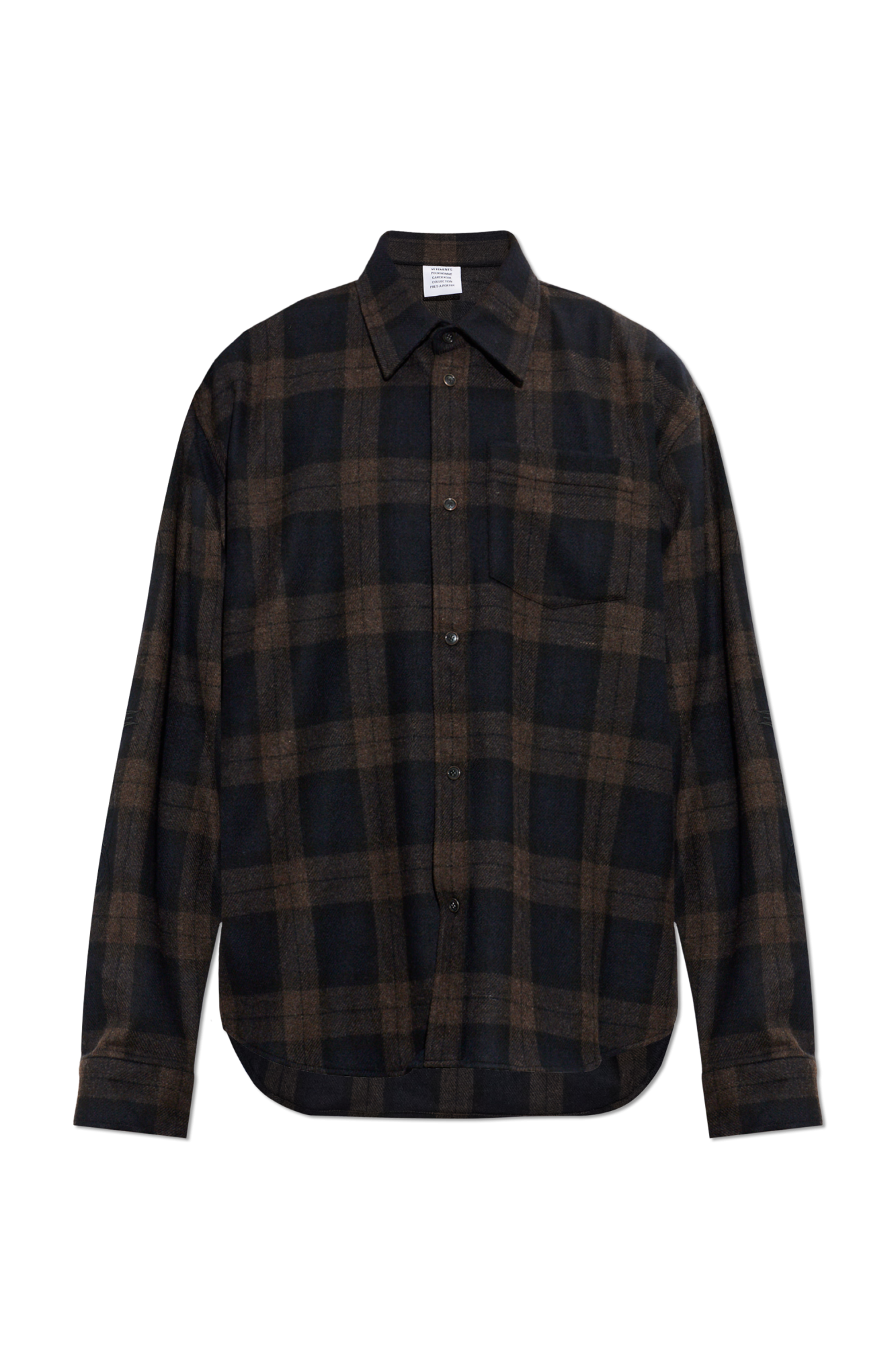 VETEMENTS wool shirt with a check pattern