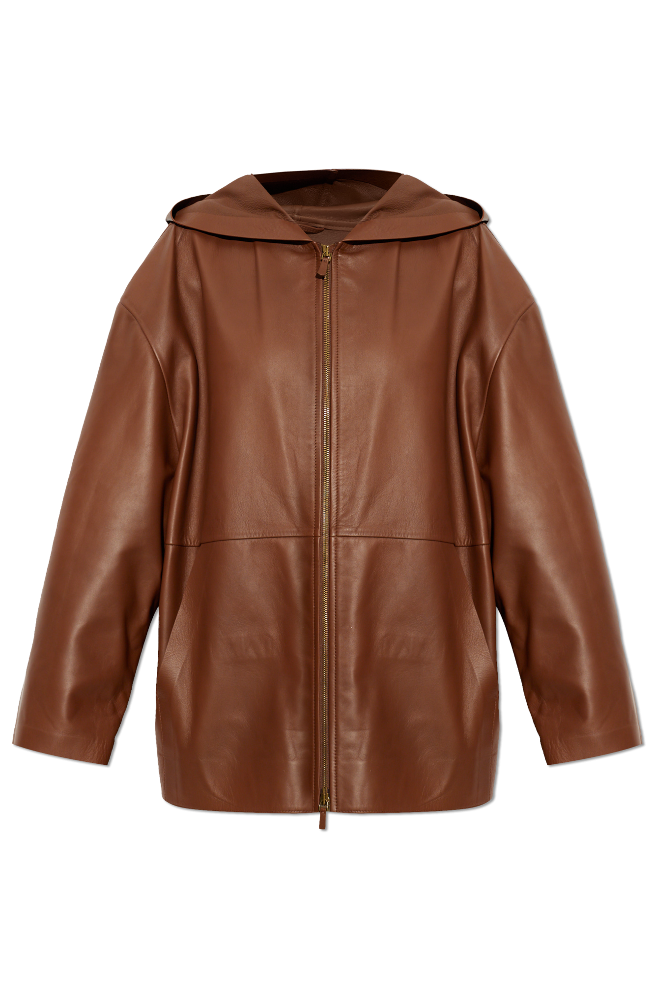 MAX MARA Max Mara 'Acinoso' Leather Jacket with Hood