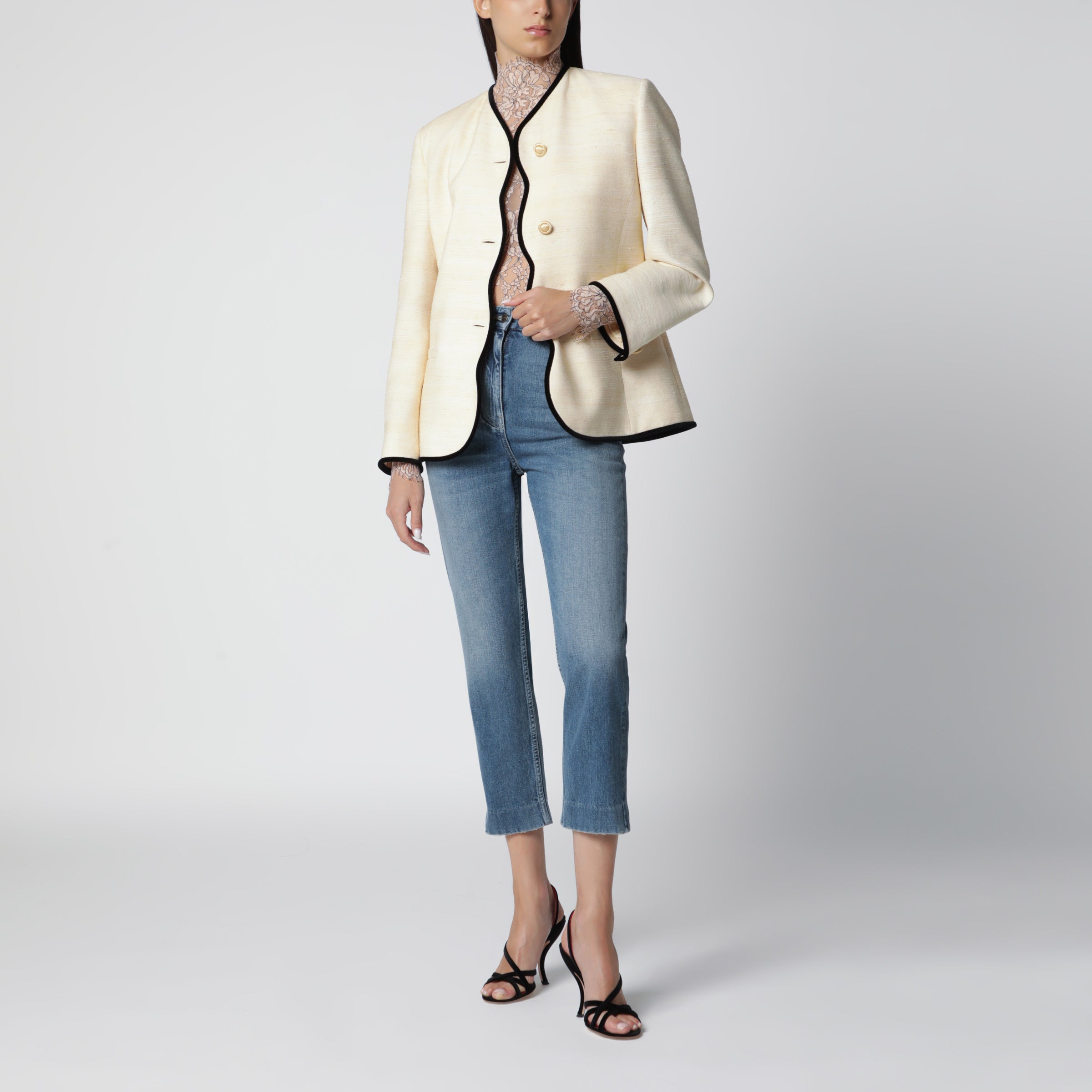VALENTINO Valentino Nude Rebrodé Lace Bodysuit