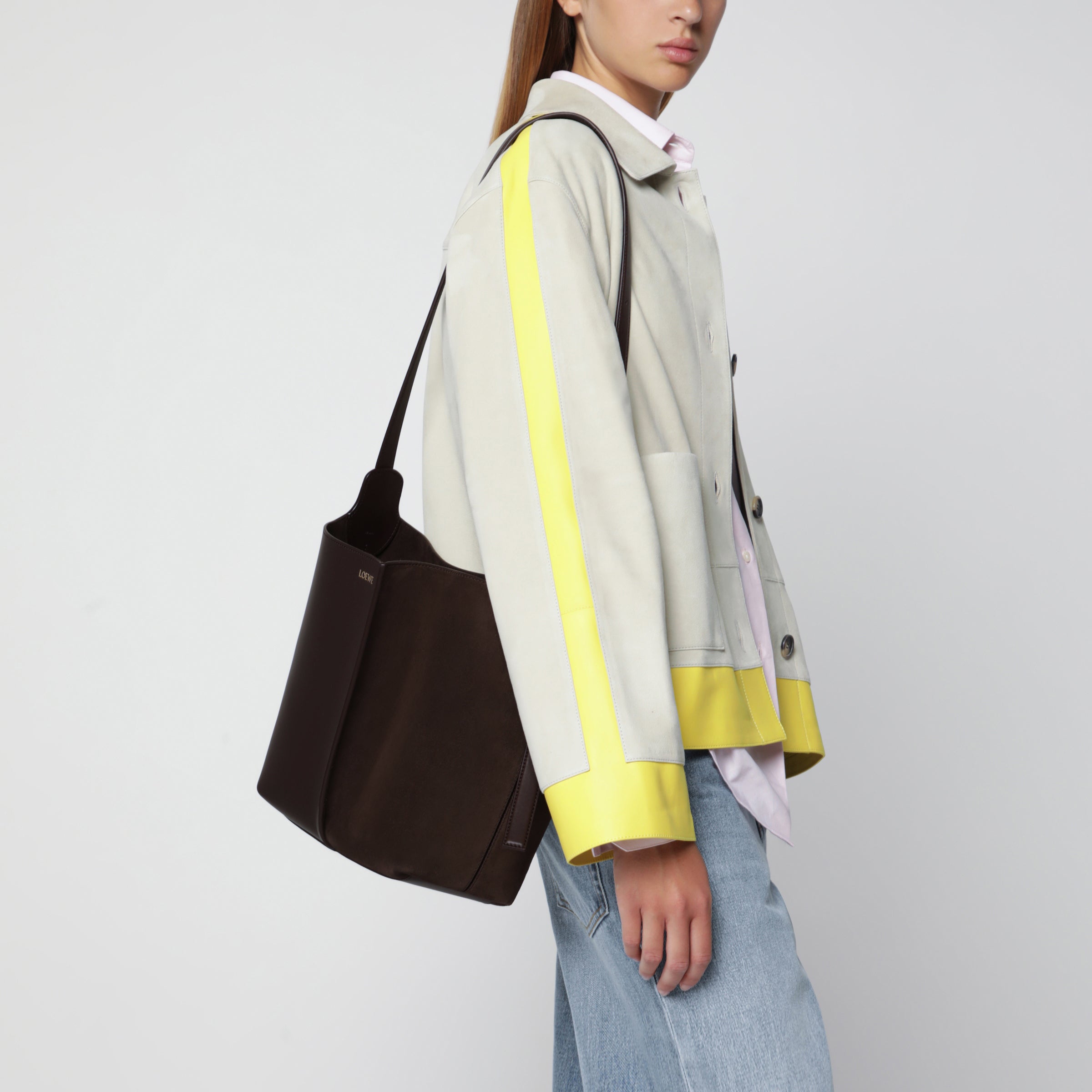 LOEWE Loewe Bilbao Bucket Bag in Calfskin and Suede