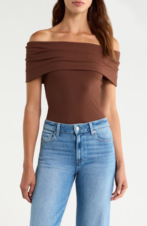 PAIGE PAIGE Rosarita Rib Knit Off-the-Shoulder Top