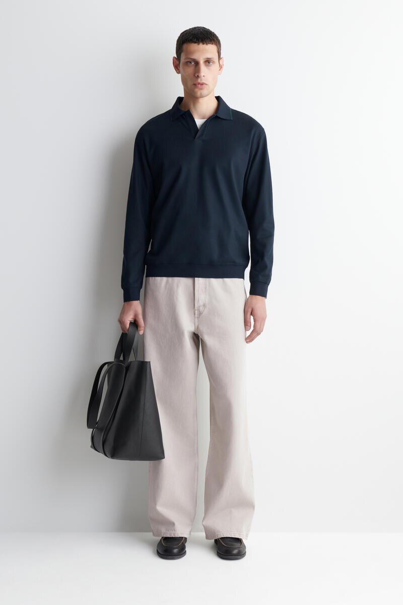 COS contrast-tipped cotton-pique polo shirt