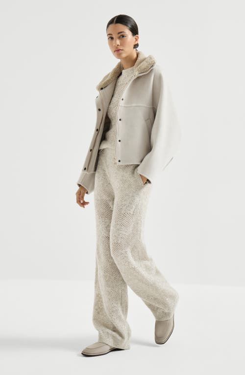 BRUNELLO CUCINELLI Brunello Cucinelli Lace Flowers Knit Track Trousers