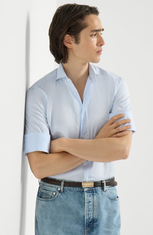 BRUNELLO CUCINELLI twill shirt with spread collar