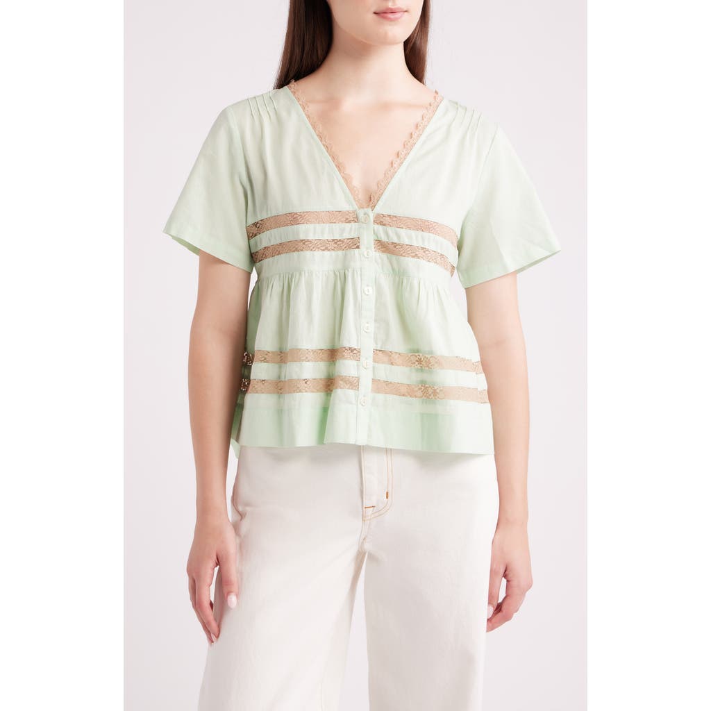 DAMSON MADDER Damson Madder Tilda Lace Organic Cotton Peplum Top