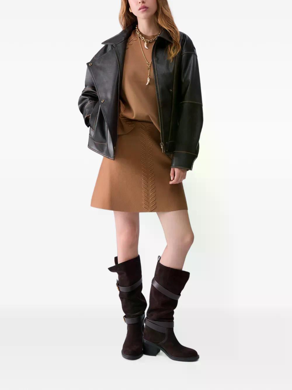 LIU JO LIU JO Knit Mini Skirt with Braided Details