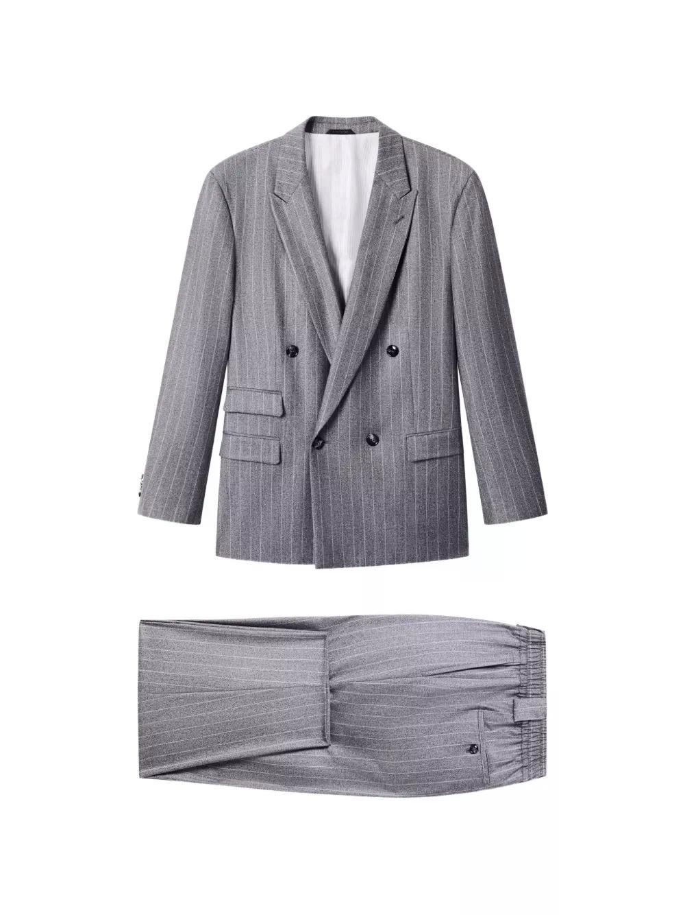 Giorgio Armani Double-Breasted Viscose Suit - Brown | Editorialist