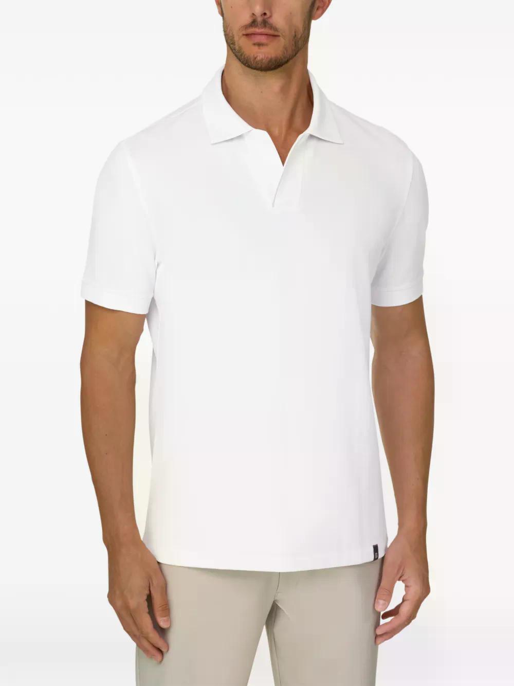 BOGGI MILANO polo in stretch cotton blend piqué cool jade-fresh