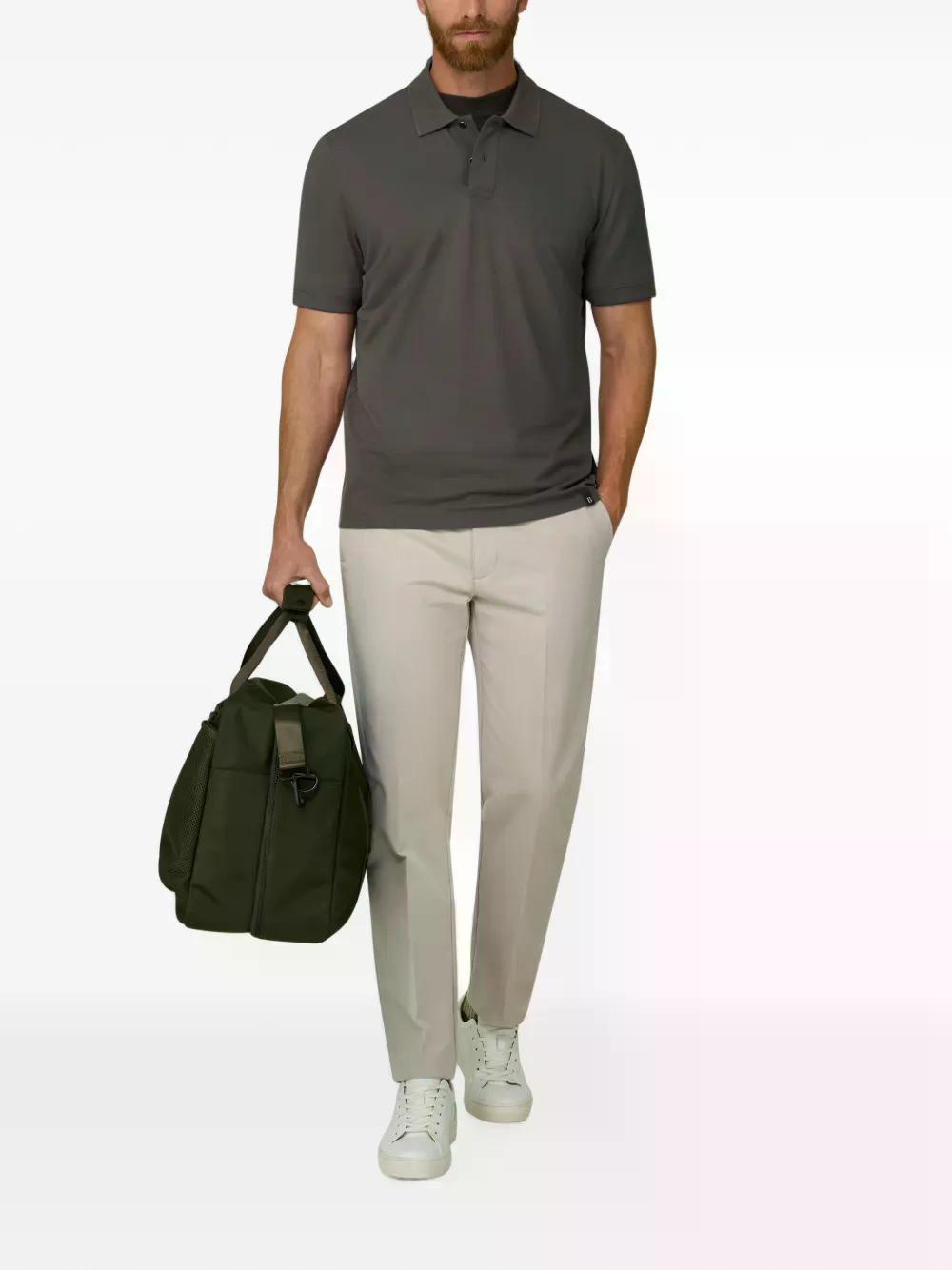 BOGGI MILANO polo in stretch cotton-blend piqué cool jade-fresh