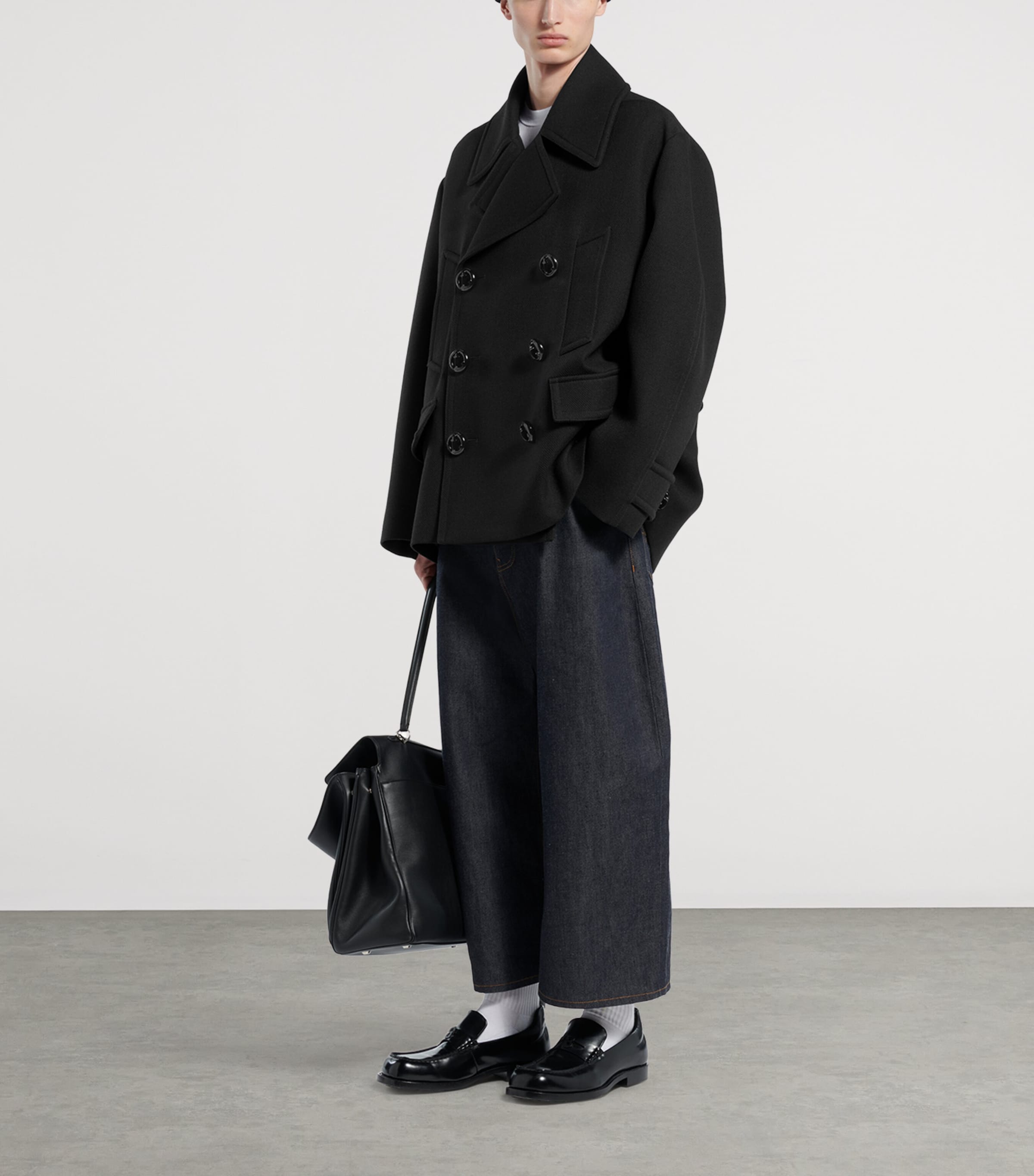BALENCIAGA Balenciaga Double-Breasted Wool Peacoat