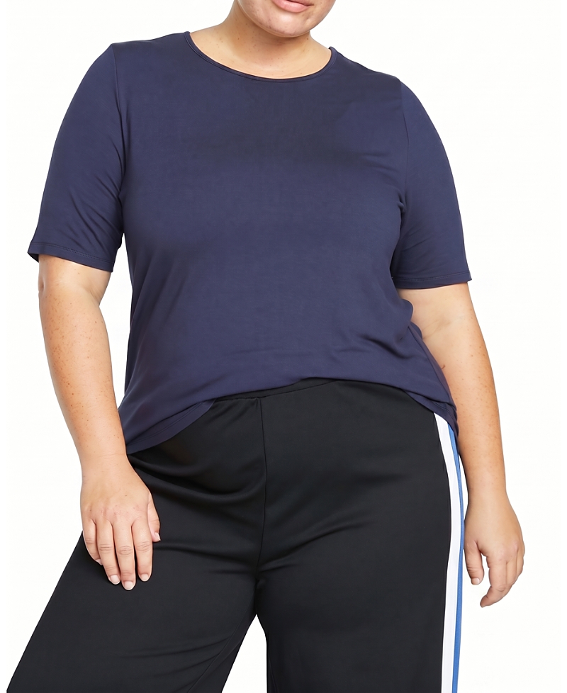 UNIVERSAL STANDARD Universal Standard Lily Liquid Jersey Crew Neck Stovepipe Tee