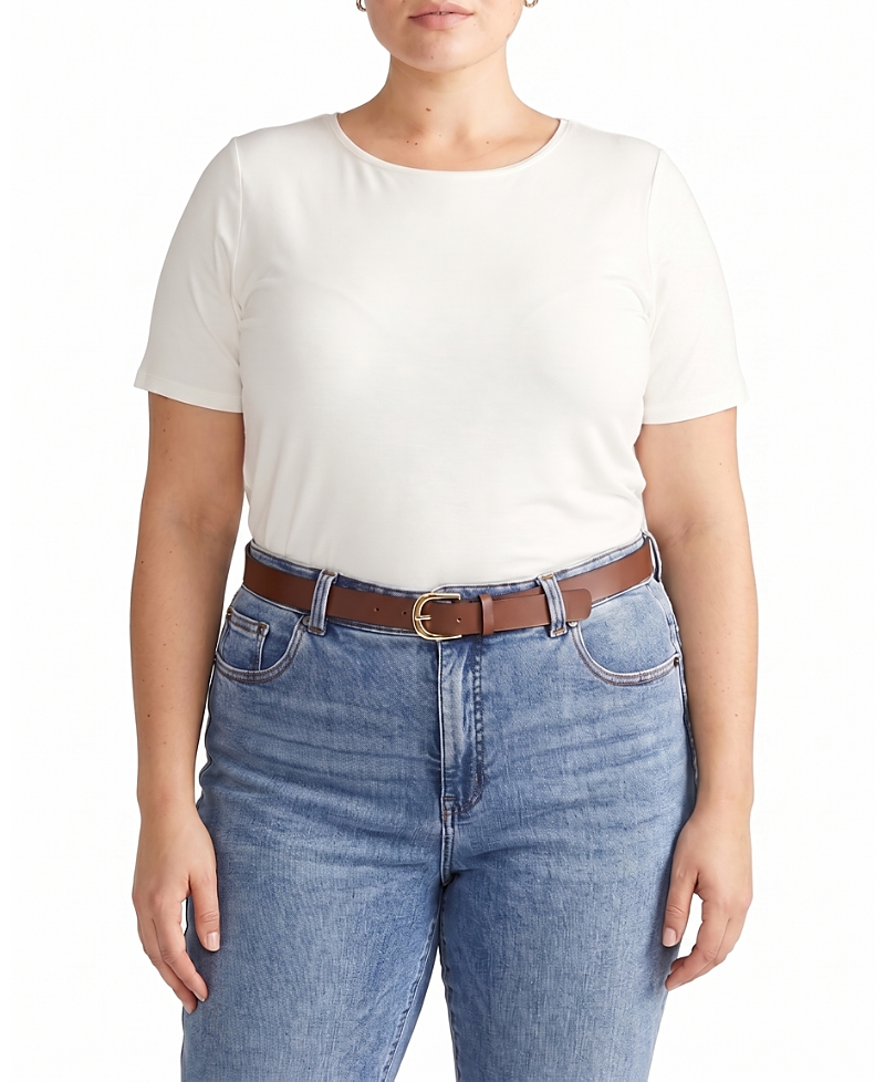 UNIVERSAL STANDARD Universal Standard Lily Liquid Jersey Crew Neck Stovepipe Tee
