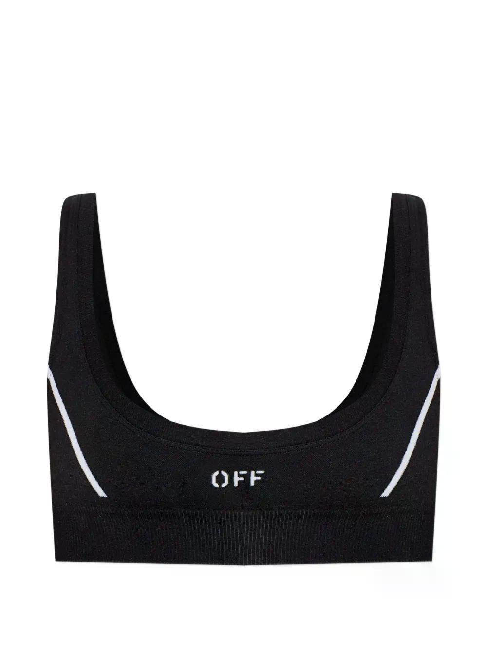 OFF-WHITE logo-print panelled leggings
