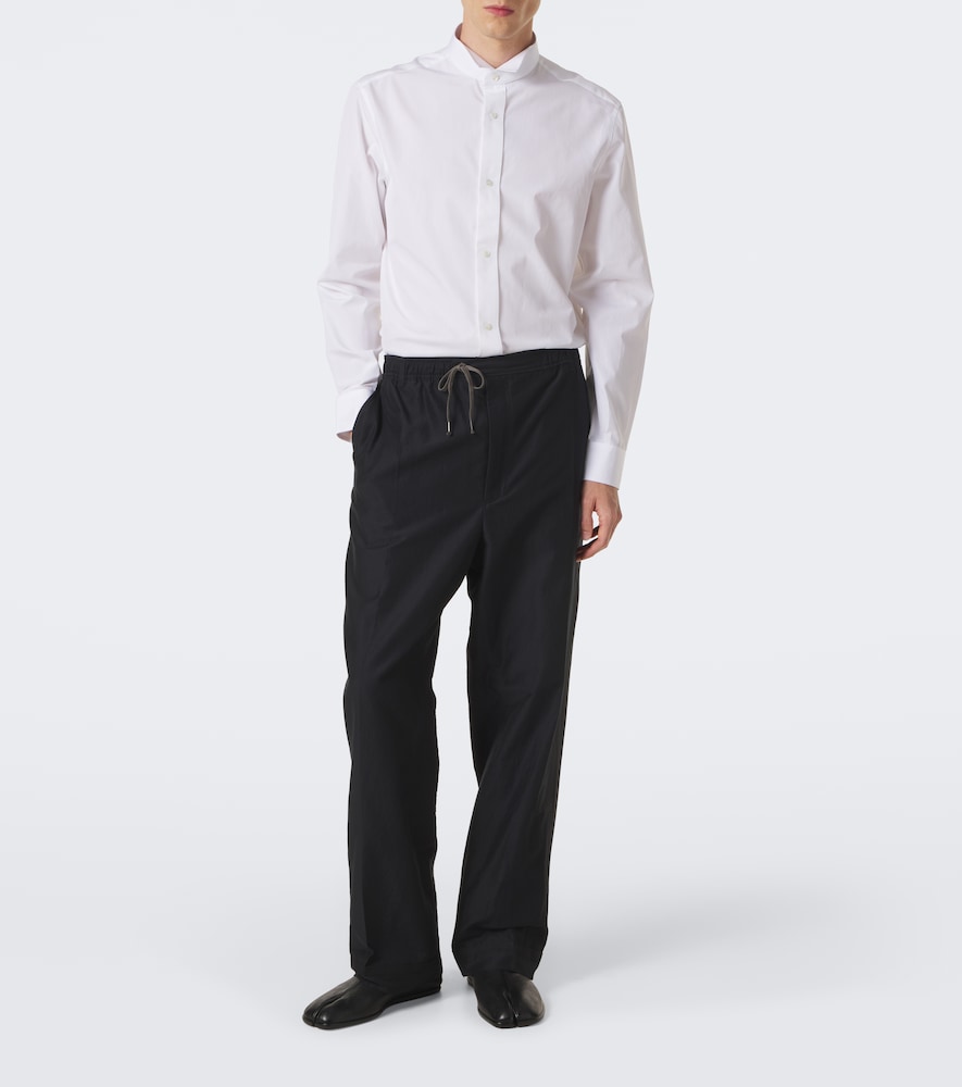 MAISON MARGIELA Maison Margiela Cotton and Silk-Blend Straight Pants in Dark Blue