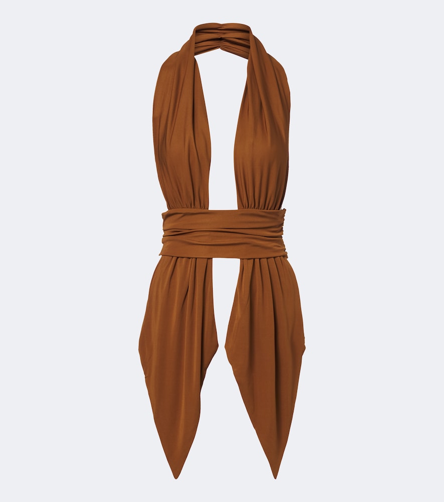 CHRISTOPHER ESBER Christopher Esber Scarf Halterneck Jersey Top