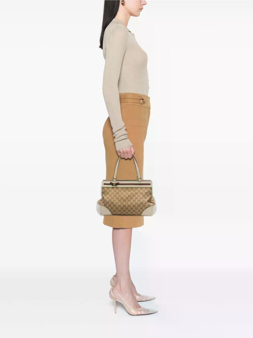 GUCCI Gucci GG Canvas Web Mayfair Tote Bag