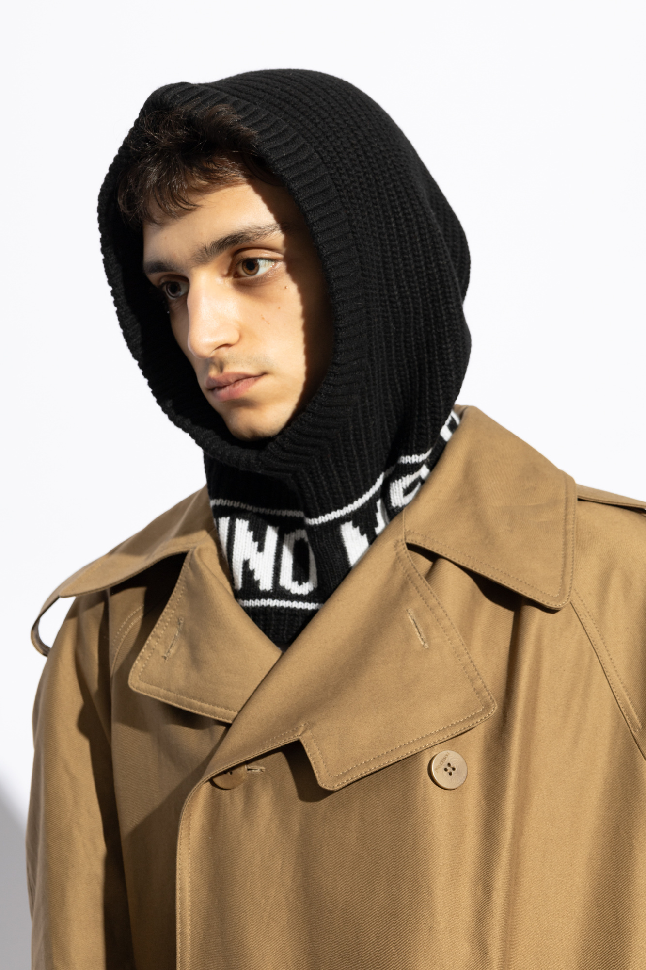 MOSCHINO Moschino Logo Intarsia Knit Balaclava