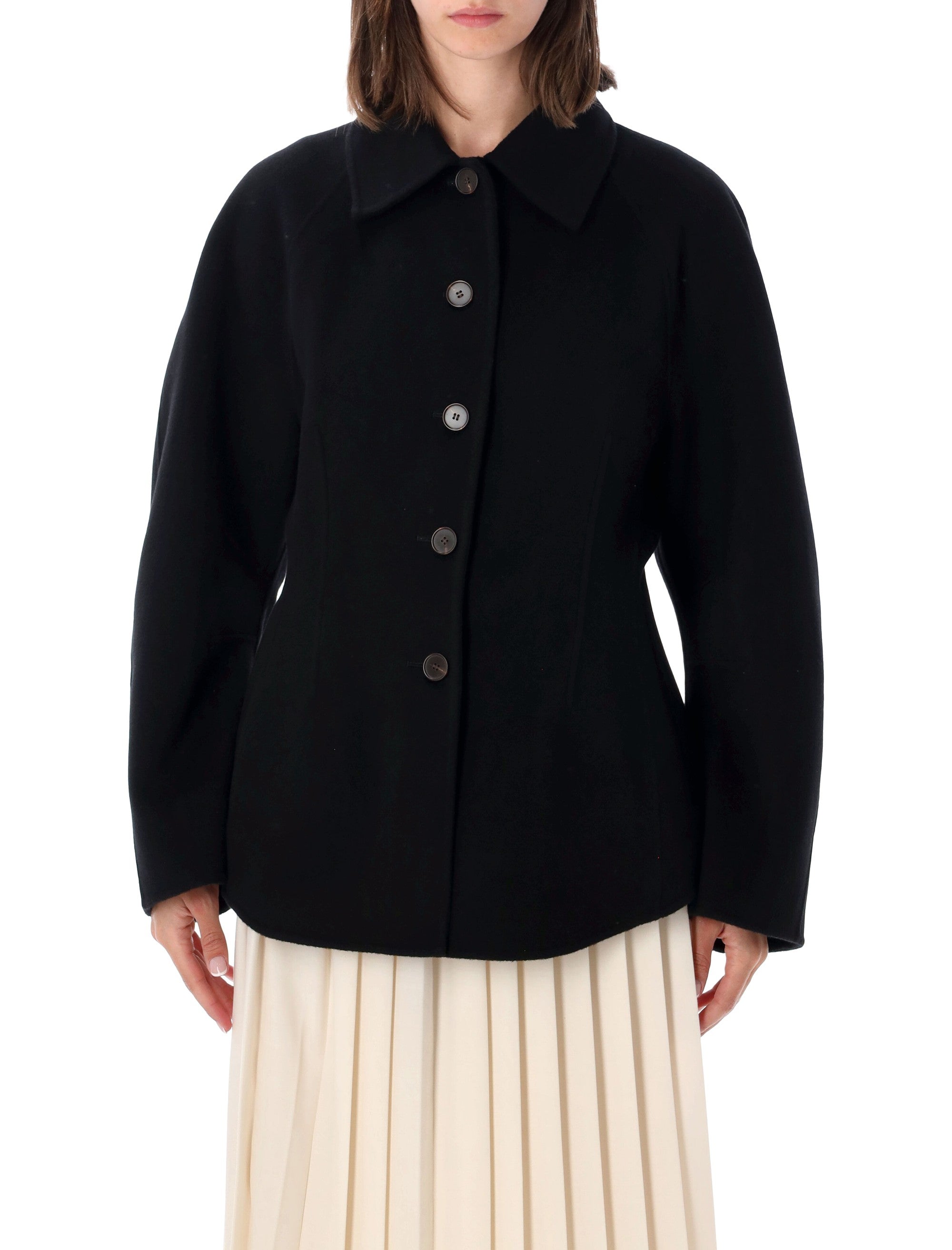 RÓHE ROHE Double-Faced Wool Sculptural Sleeve Jacket with Cinched Waist