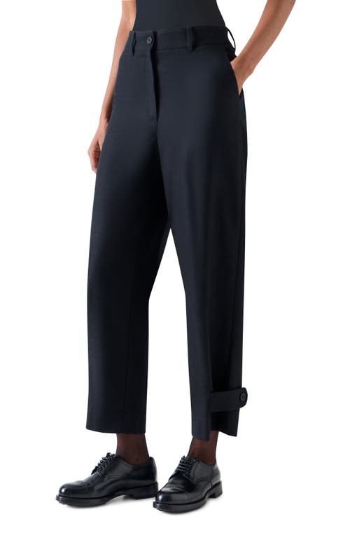 AKRIS Akris punto Fraser High Waist Virgin Wool Blend Gabardine Barrel Leg Pants