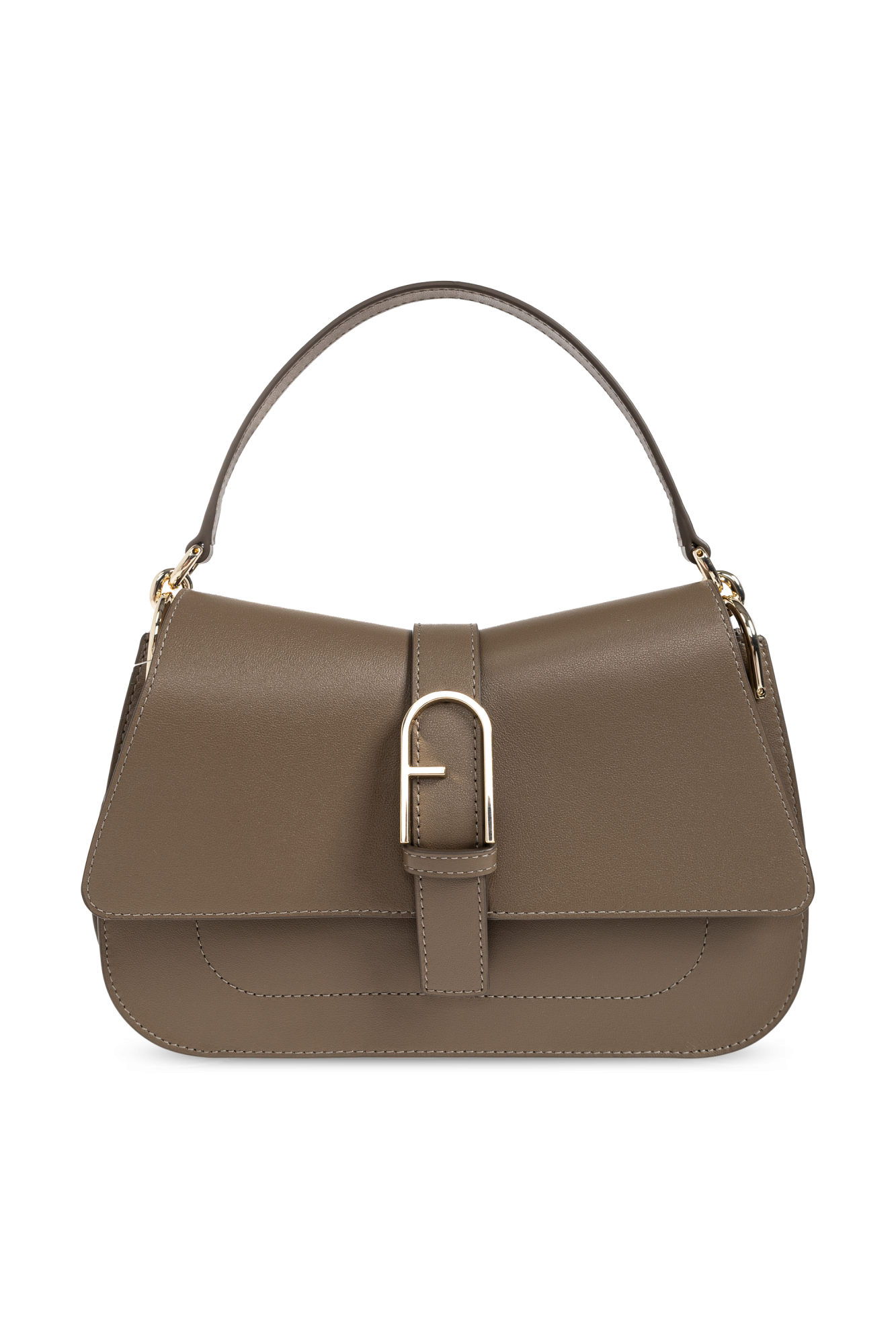 FURLA Furla 'Flow Medium' Bag in Brown Genuine Leather