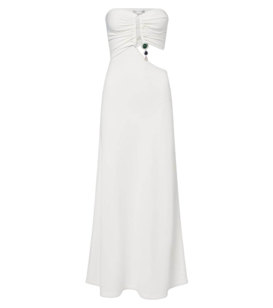POST MERIDIEM Serment Buttoned Corset Maxi Dress