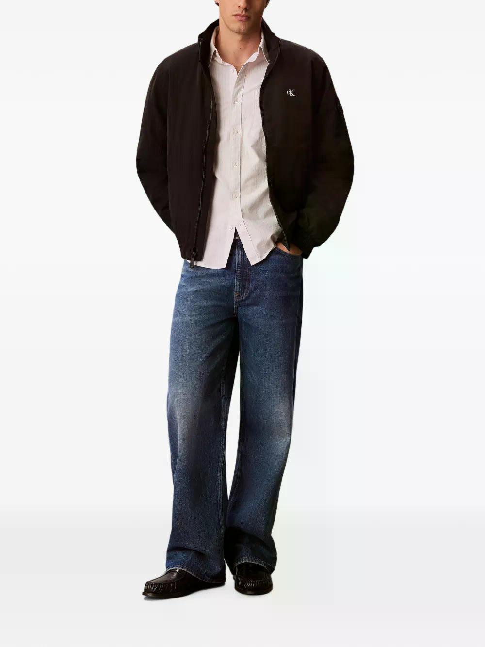 CALVIN KLEIN Calvin Klein Logo Embroidered High Neck Zip Jacket