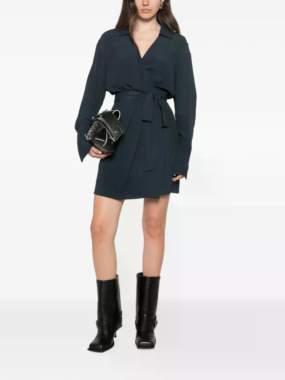 PATRIZIA PEPE Patrizia Pepe Nexus Blue Crêpe Wrap Dress