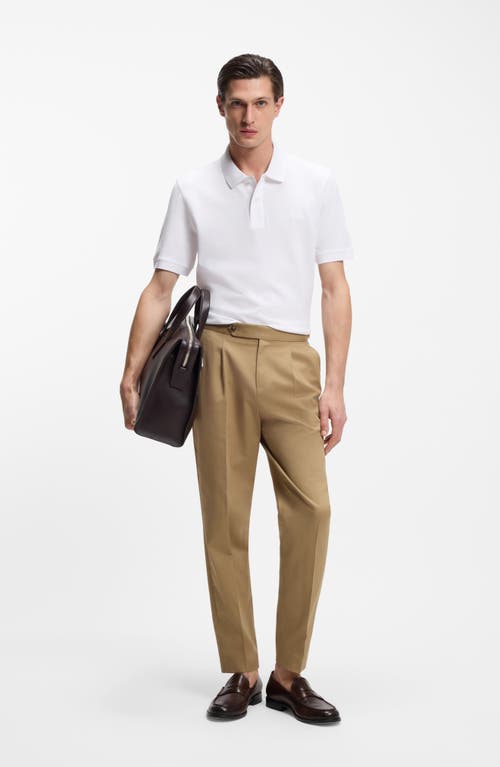 BOSS pallas solid cotton piqué polo