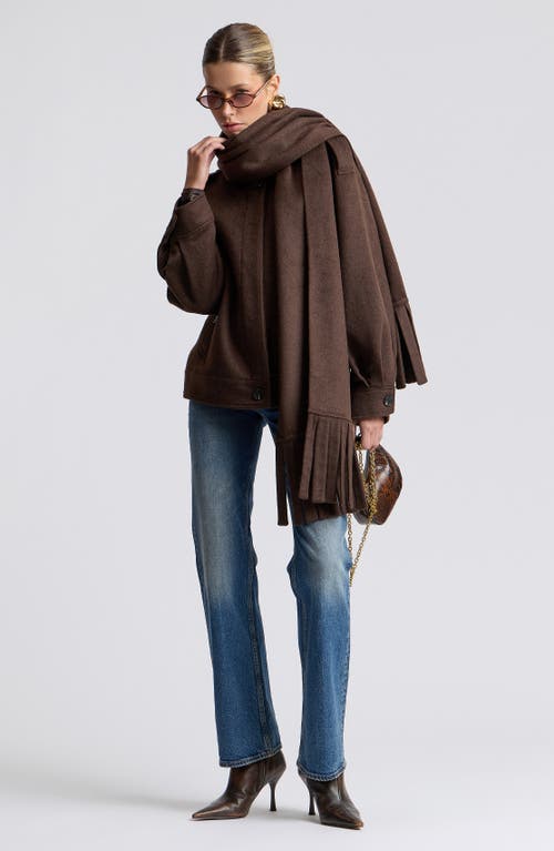 AVEC LES FILLES Avec Les Filles Oversized Coat with Detachable Scarf