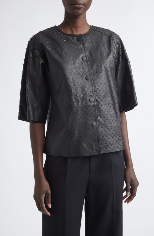 LAFAYETTE 148 NEW YORK Lafayette 148 New York Laser-Cut Lambskin Leather Jacket