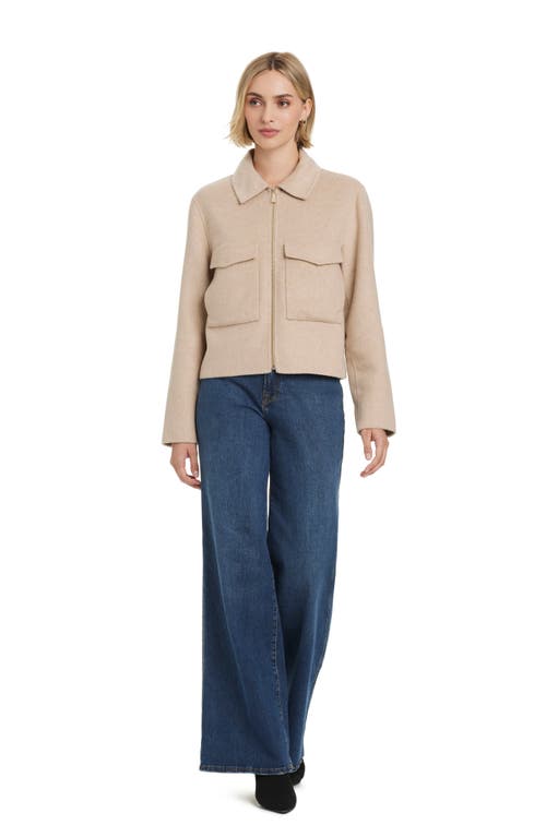 KATE SPADE NEW YORK Kate Spade Wool Blend Jacket with Removable Faux Shearling Collar