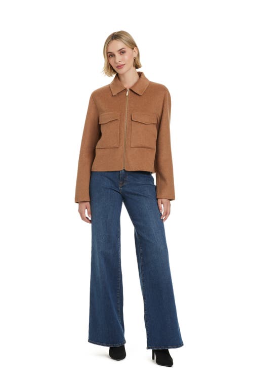 KATE SPADE NEW YORK Kate Spade Wool Blend Jacket with Removable Faux Shearling Collar