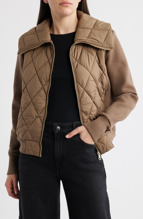BERNARDO Bernardo Mixed Media Knit & Quilted Jacket