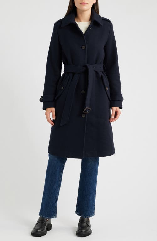 BERNARDO Bernardo Long Belted Checked Coat