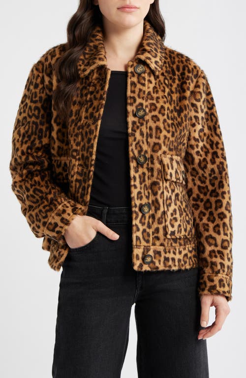BERNARDO Bernardo Leopard Print Flannel Jacket