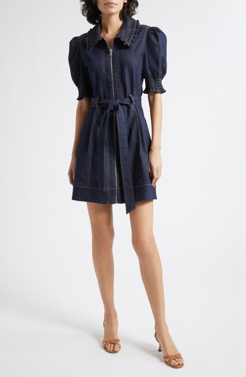 CINQ À SEPT Cinq à Sept Annabella Ruffled Detail Denim Dress