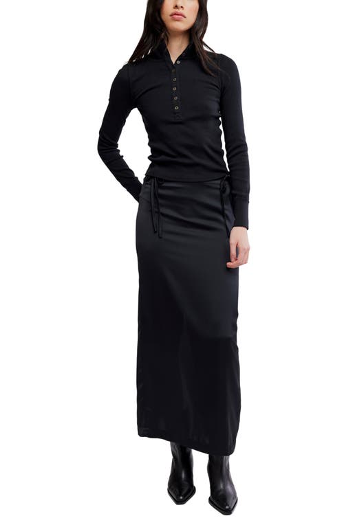FREE PEOPLE Free People Stand Collar Stretch Cotton Rib Henley