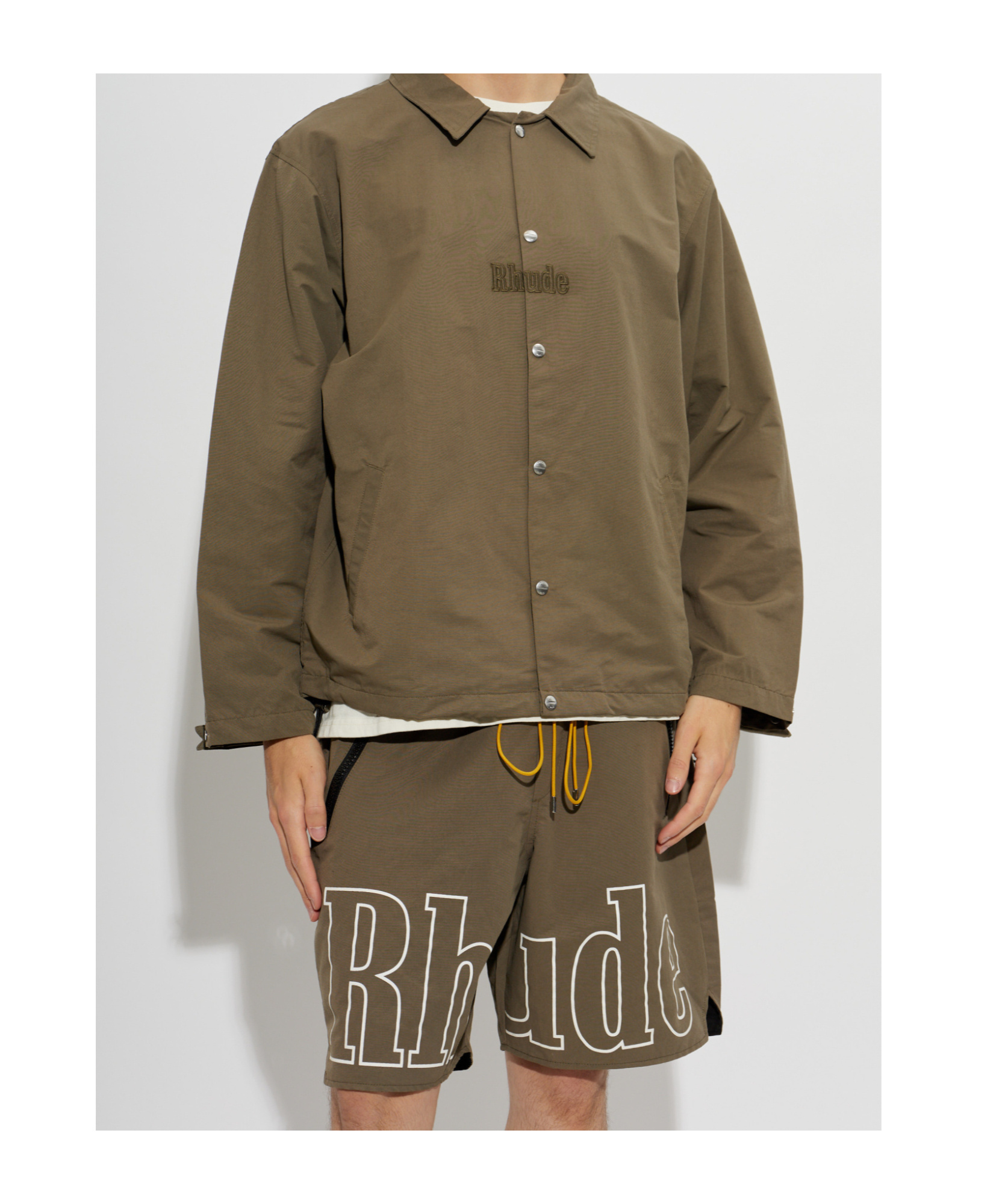 RHUDE Rhude Long Sleeve Collared Jacket with Embroidered Logo