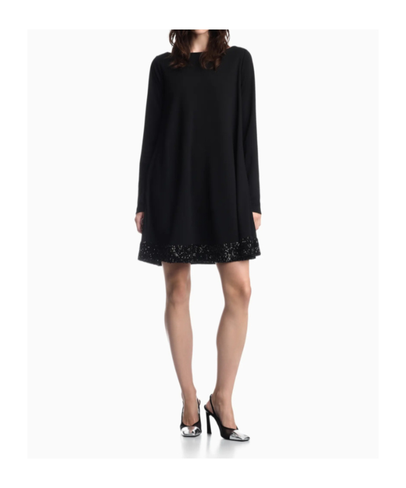 EMPORIO ARMANI Emporio Armani Boat Neck Sequin Hem Dress