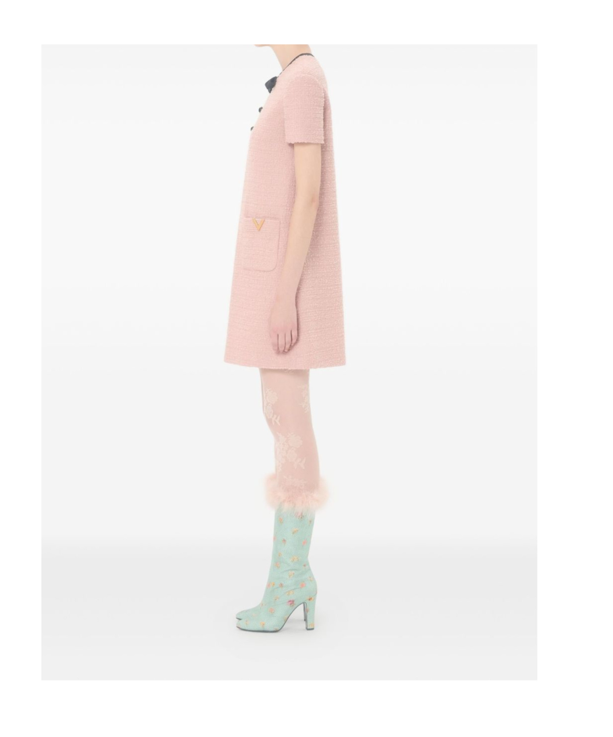 VALENTINO Valentino Bow Detailed Crewneck Mini Dress