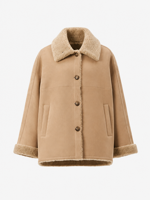 MINE BILGI Maestro Oversized Merino Curly Shearling Jacket