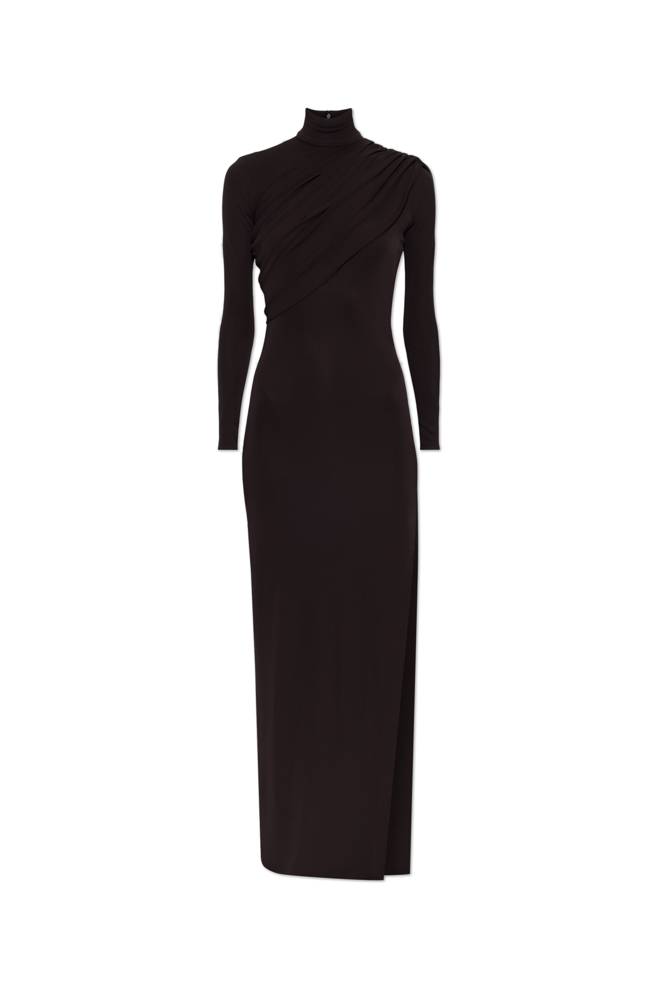 COURREGES Courrèges Maxi Dress with Turtleneck and Asymmetrical Draping