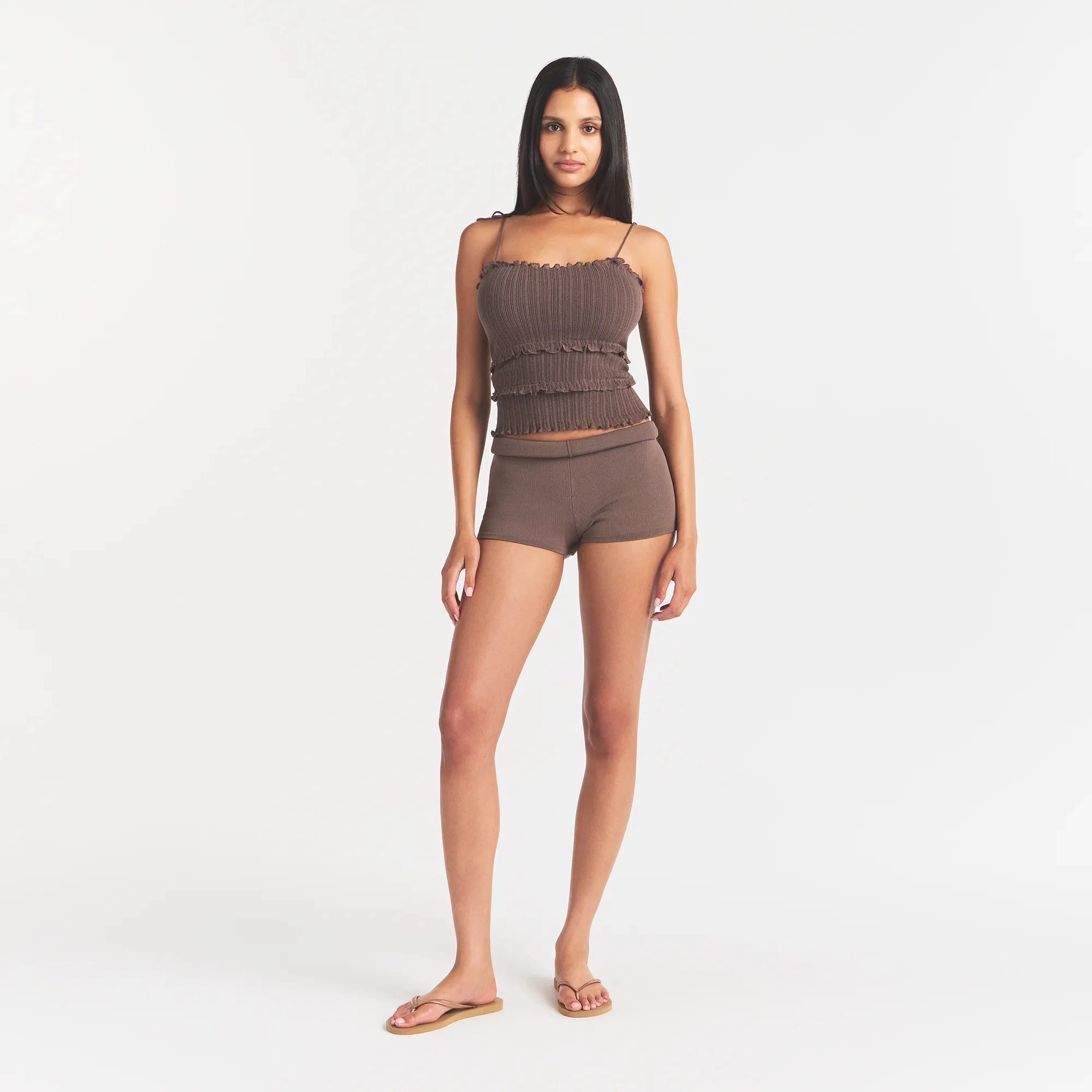 SKIMS SKIMS Sheer Knit Ruffle Cami