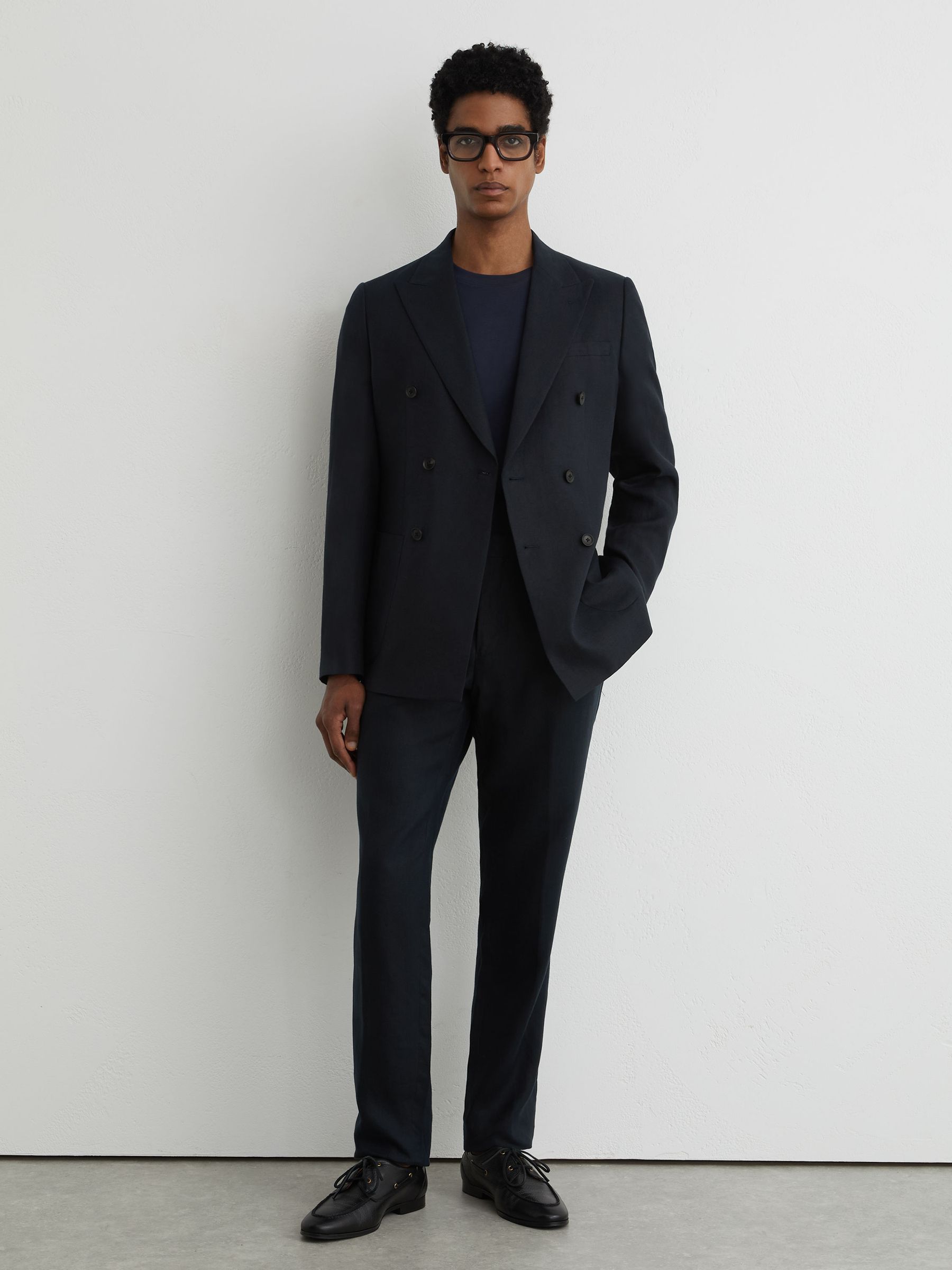 REISS Reiss Kin Tailored Fit Linen Trousers