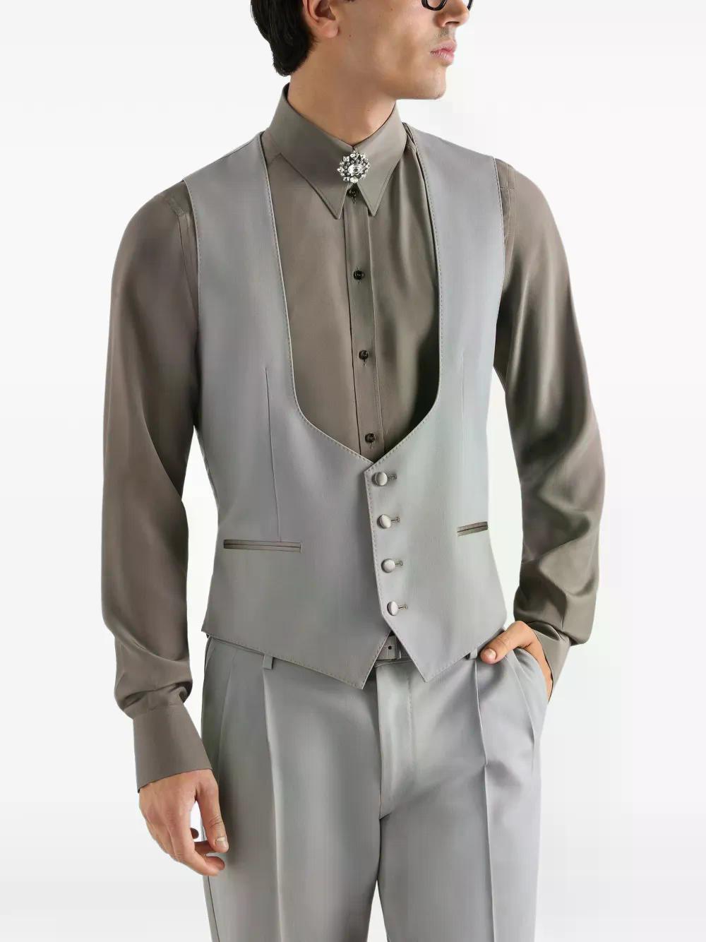 DOLCE & GABBANA Dolce & Gabbana Micro-Rib Tuxedo Vest