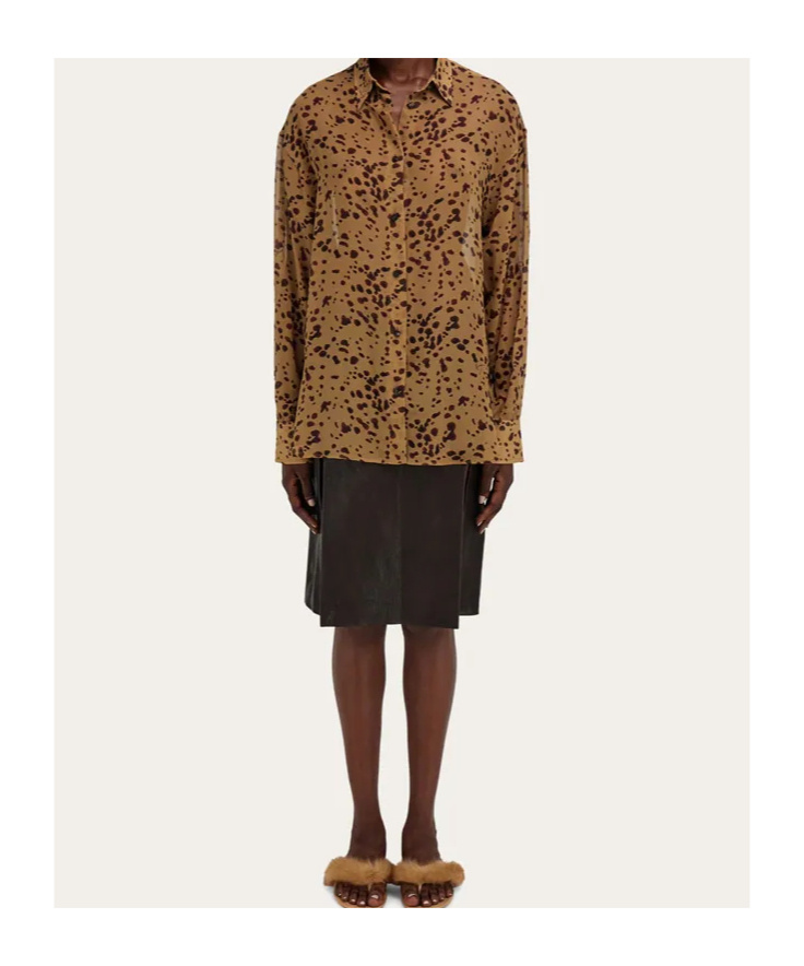 SALVATORE FERRAGAMO Salvatore Ferragamo Georgette Shirt with Orchid Print
