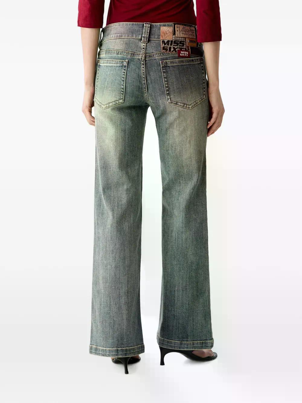 MISS SIXTY Miss Sixty Logo Patch Whiskered Straight Jeans