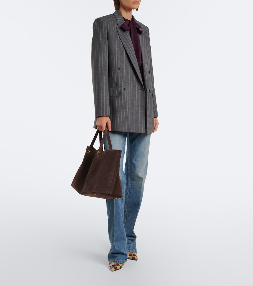 VALENTINO Valentino Garavani Vlogo Signature Suede Tote Bag